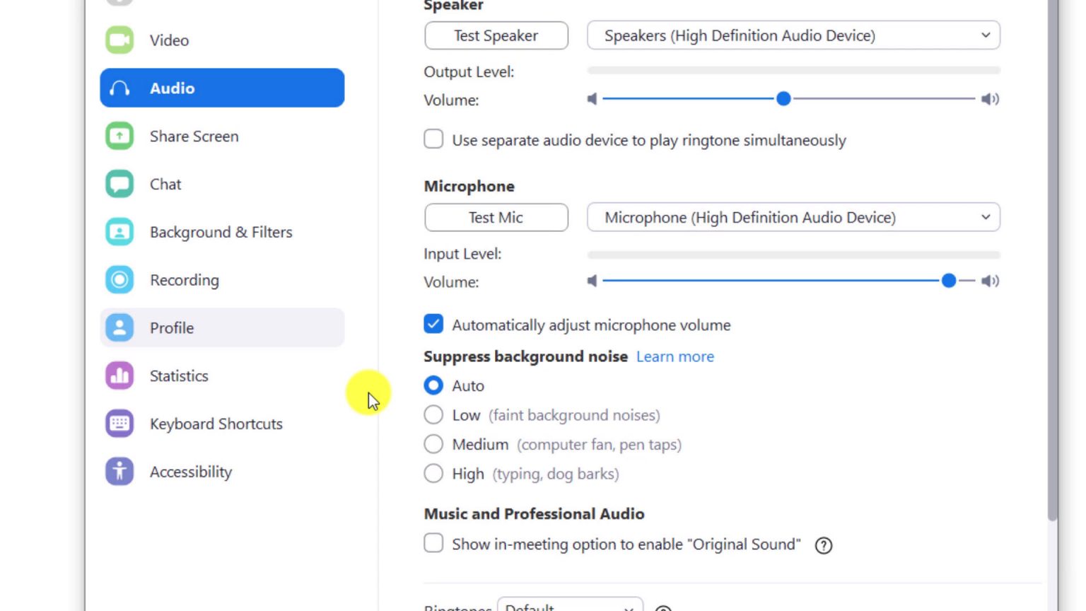 Enable Noise Cancellation in Microsoft Teams