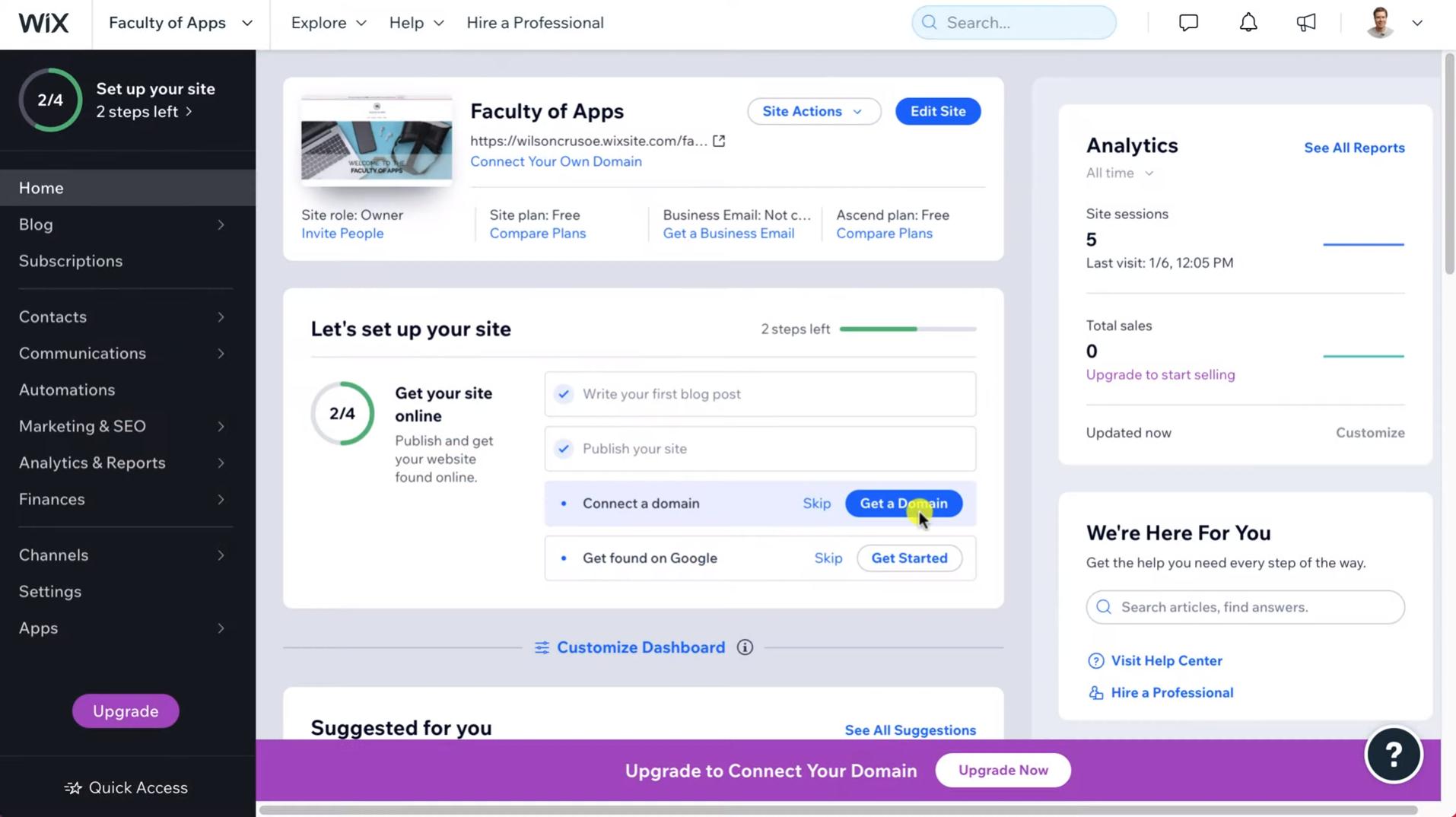 How to Upgrade your Wix Account